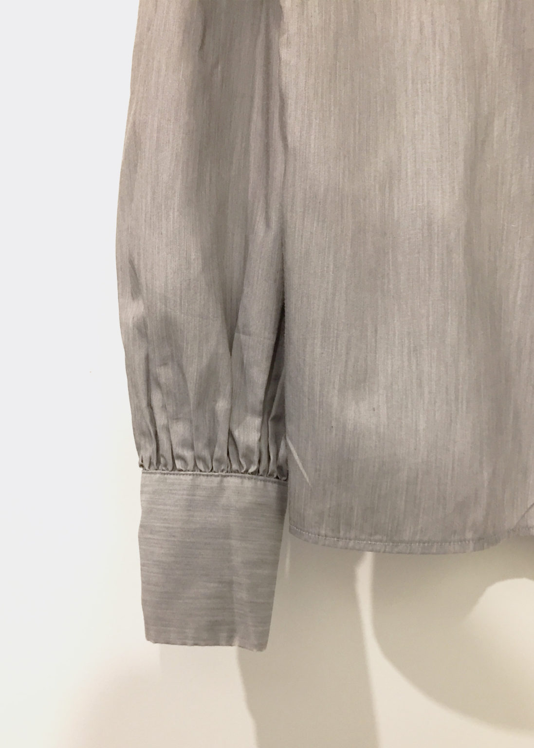 Grey Vintage Blouse Puff Mutton Sleeve Pointed Collar - Jimmy Buffalo