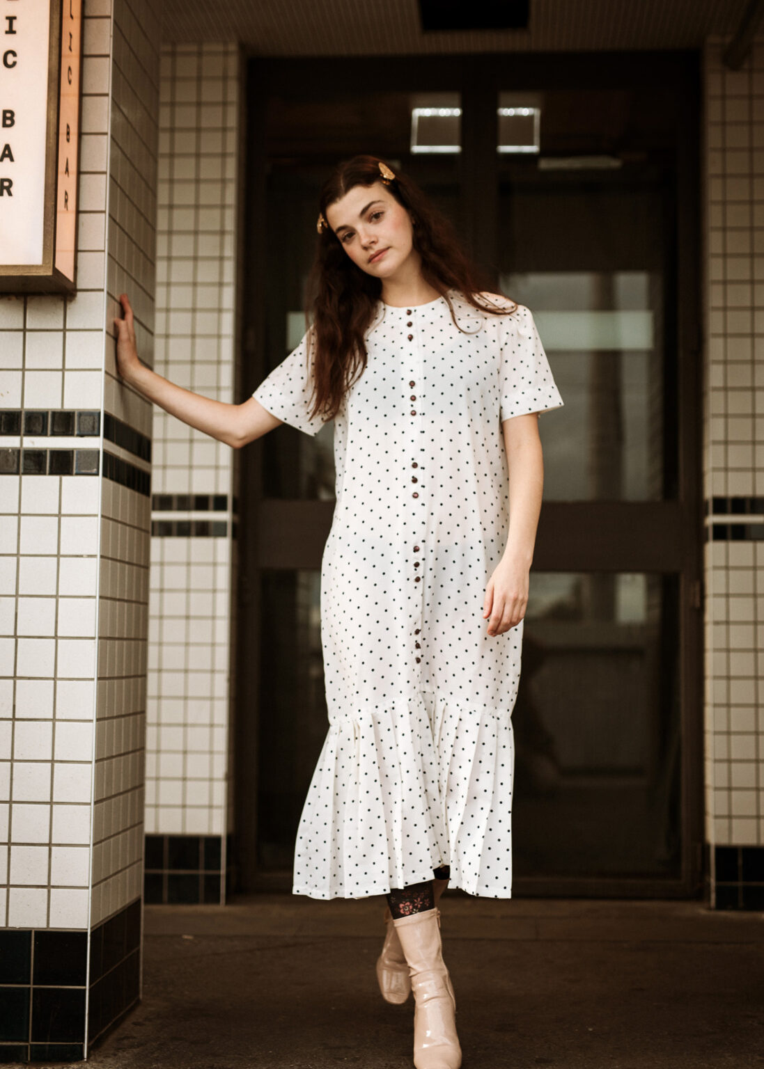 White 1980s Art Deco Midi Dress – Jimmy Buffalo